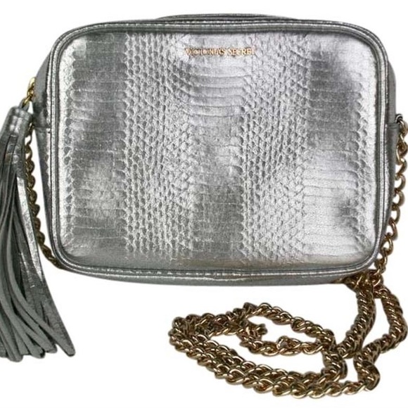 Victoria's Secret | Bags | New Victorias Secret Silver Snakeskin ...